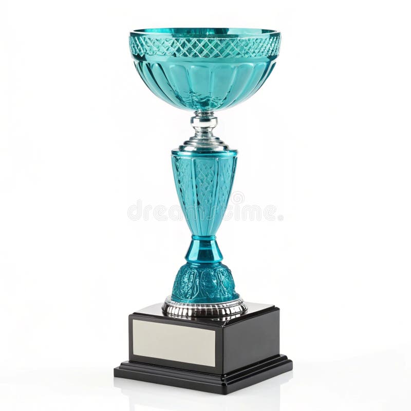 Teal Award Trophy Isolated on White Background Stock Illustration ...