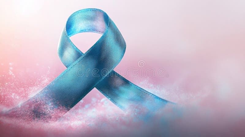 Teal Awareness Ribbon on Pink Background Stock Illustration ...