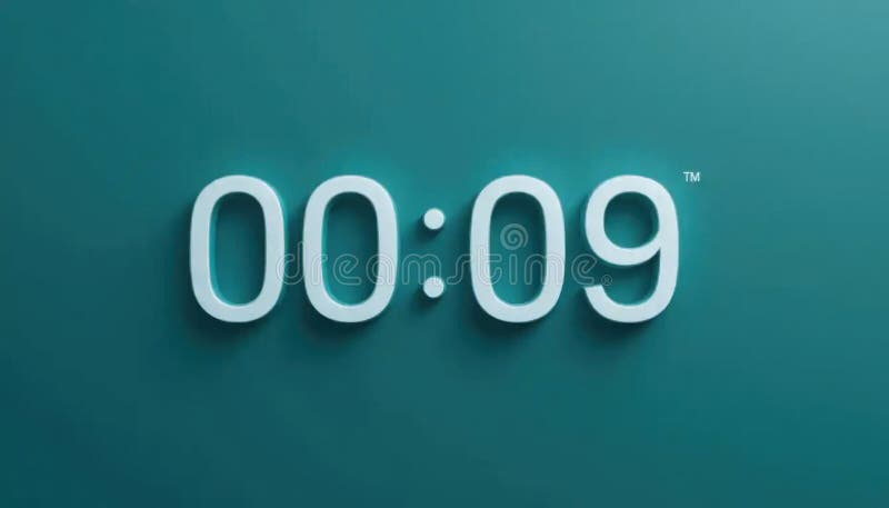 Teal Background with Nine Seconds Timer Stock Illustration ...
