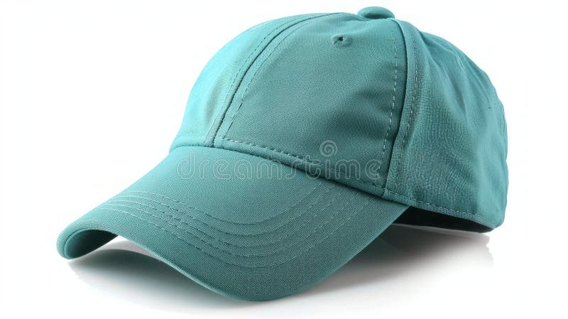 Teal Baseball Cap Lays Flat on a White Surface Stock Photo - Image of ...