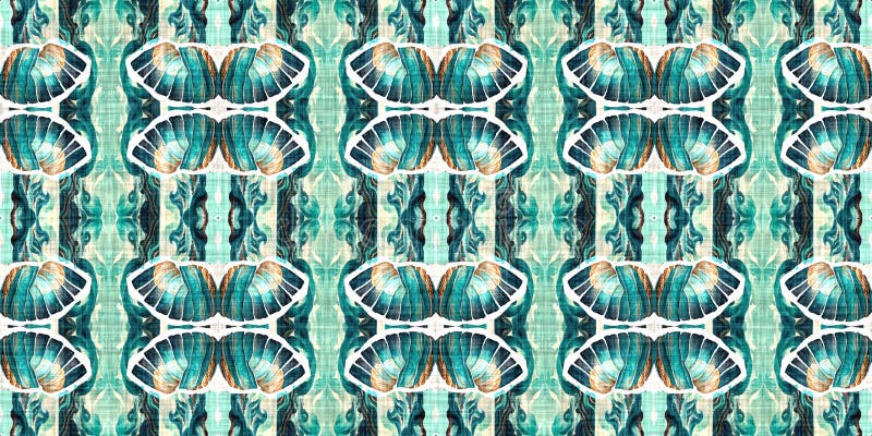 Teal Beach House Border in Coastal Style Patchwork Pattern. Modern ...