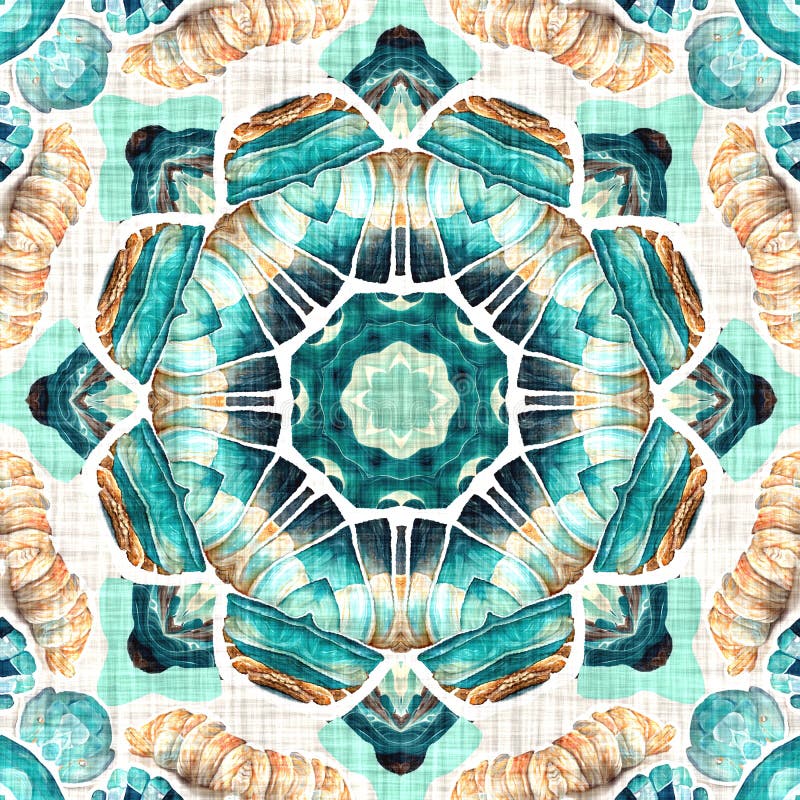 Teal Beach House Coastal Style Patchwork Pattern Tile. Modern Nantucket ...