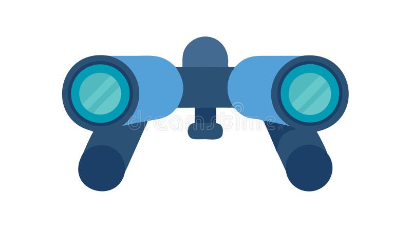 Teal Binoculars Icon, Observation or Bird Watching Tool, Vector Design ...