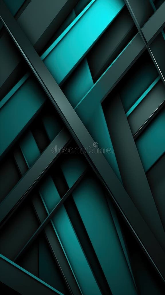 Teal and Black Abstract Background with Dark Gray and Black Sharp Lines ...