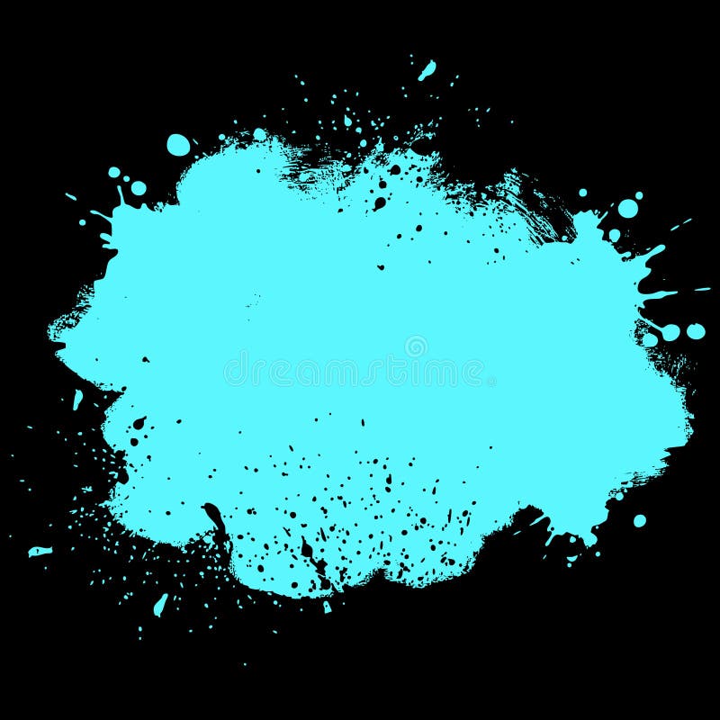 Teal and Black Grunge Splatter Design Background Stock Illustration ...