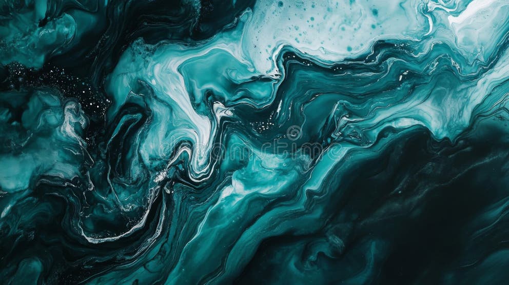 Teal Blue Abstract Swirl Paint Background Texture Stock Illustration ...