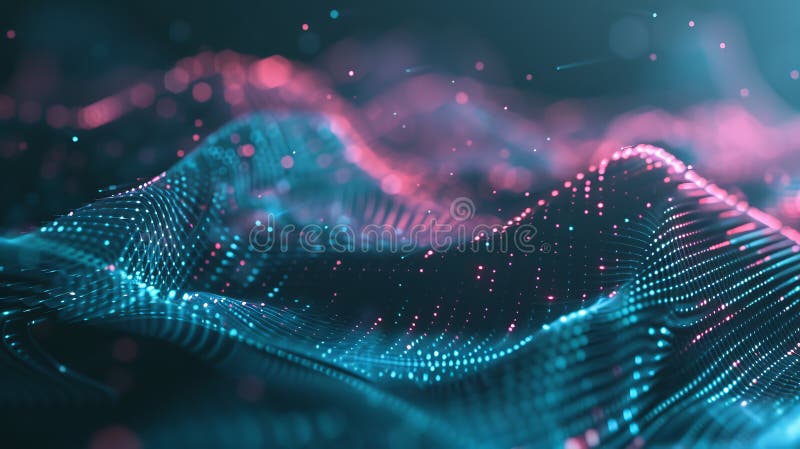 Teal and Blue Digital Data Technology Abstract Background Vector with ...