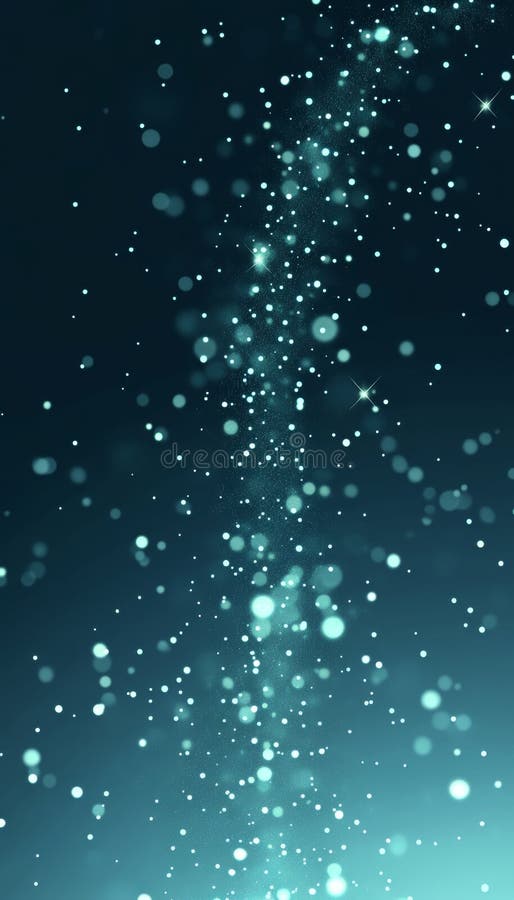 Teal Blue Gradient Background, Glowing Particles Flow Vertical ...