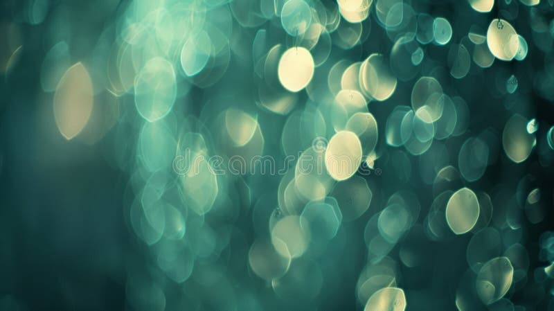 Teal Bokeh Background: Abstract Glowing Light Circles, Festive Backdrop ...