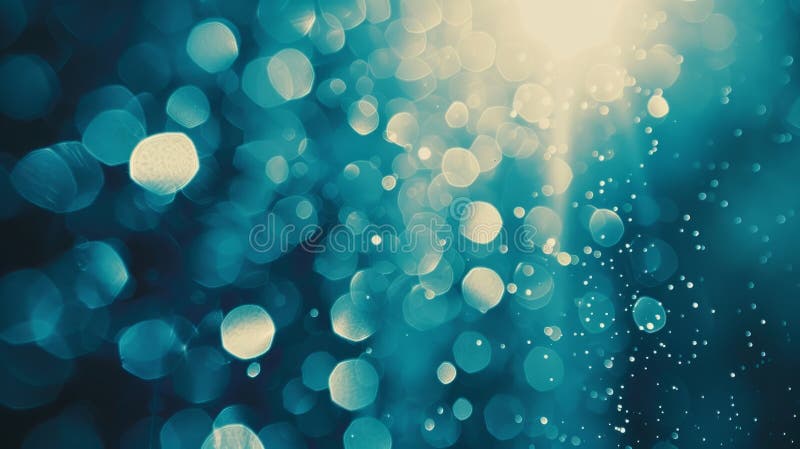 Teal Bokeh Background, Abstract Light Effect, Festive Sparkle ...