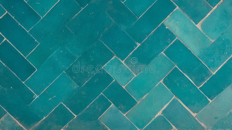 Teal Chevron Tile Pattern with White Grout for Interior Design and ...