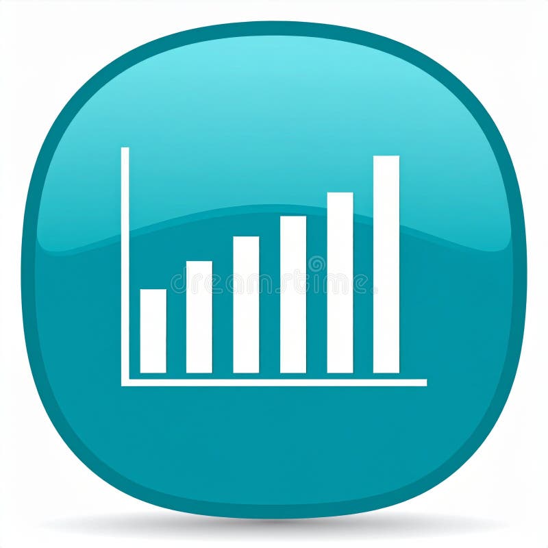 Teal Circular Graph Icon Showing Upward Trend Stock Illustration ...