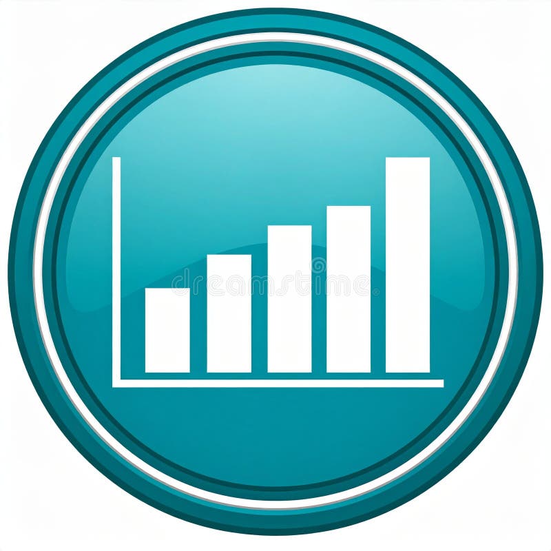 Teal Circular Progress Bar Chart Icon Stock Illustration - Illustration ...