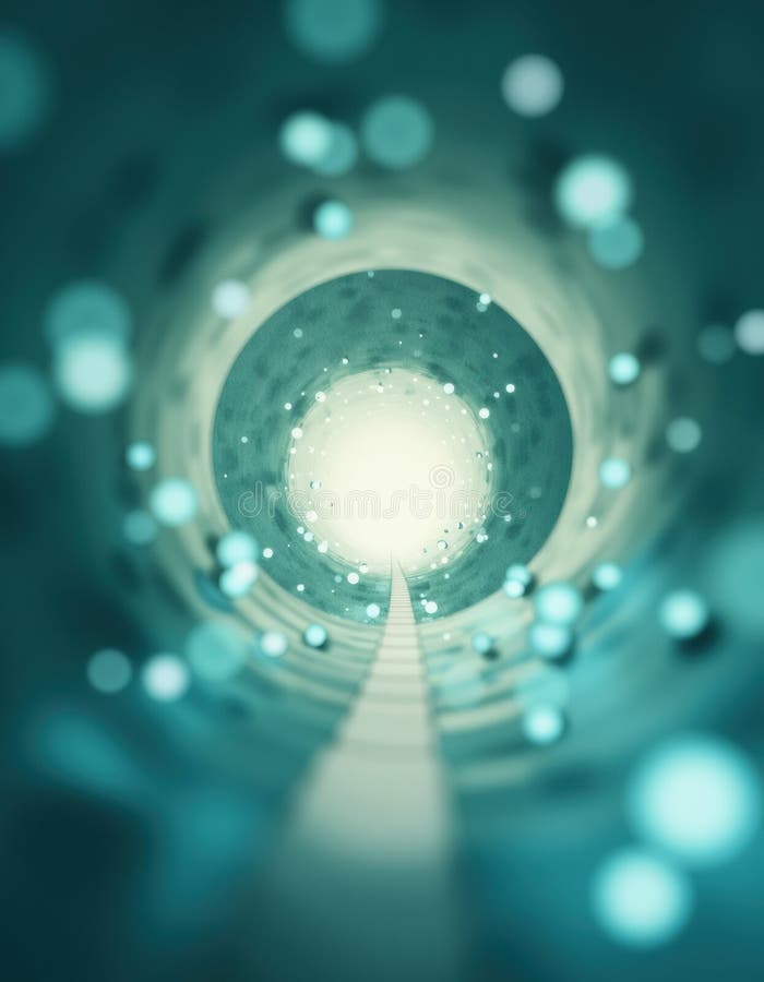 Teal Clinical Bokeh Tunnel Loop for VJ Screens and Visual Effects Stock ...