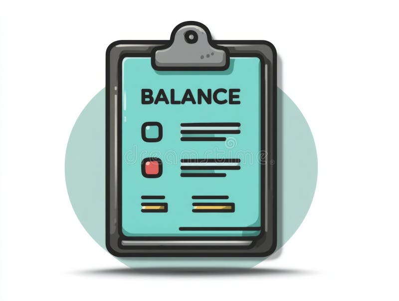 Teal Clipboard Checklist Balance Illustration Stock Illustration ...