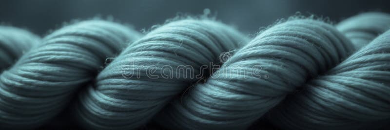 Teal Colored Merino Wool Yarn in a Metallic Environment, Natural ...