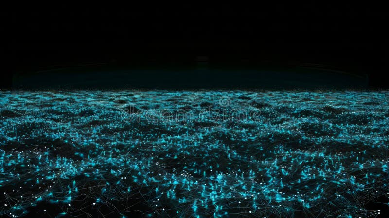 Teal Connected Network Data Field, Abstract Background Stock ...