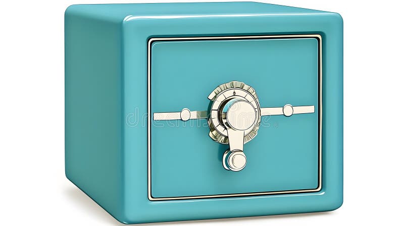 Teal Cube Safe Box with Combination Lock 3D Render Good Resolution ...