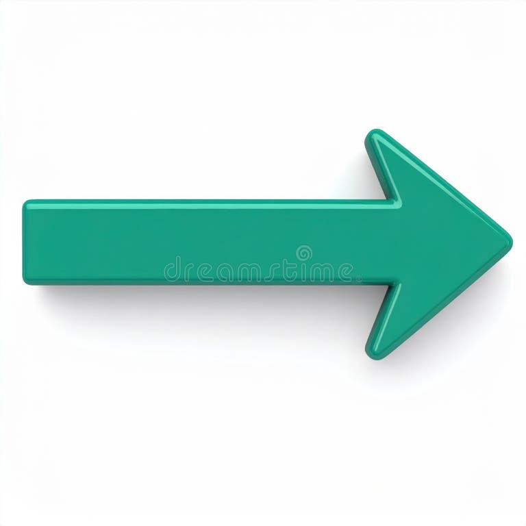Teal 3D Arrow Pointing Left on White Background Stock Illustration - Illustration of arrow ...