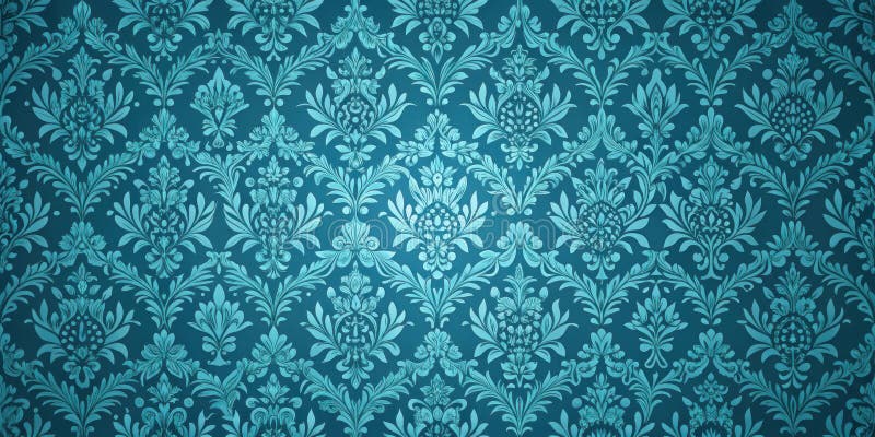 Teal Damask Pattern Elegant Floral Design for Backgrounds and Textures ...