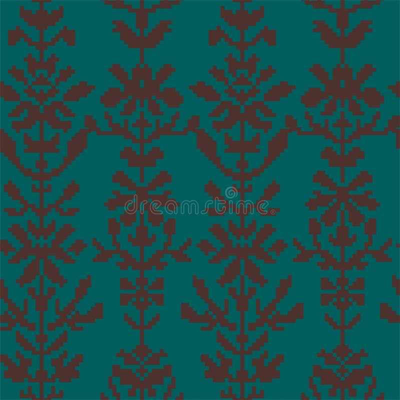 Teal Damask Pattern Vector Seamless Stock Vector - Illustration of ...