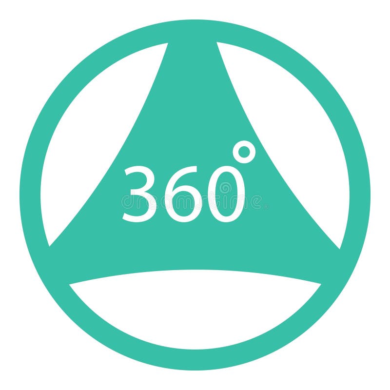 Teal 360degree Angle Icon Symbolizing Panoramic View Capabilities Stock ...