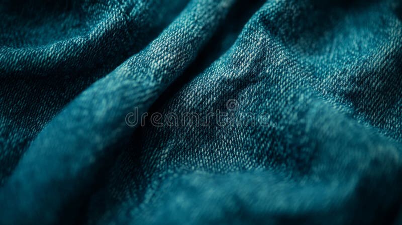 Teal Denim Fabric Texture Close Up Stock Illustration - Illustration of ...