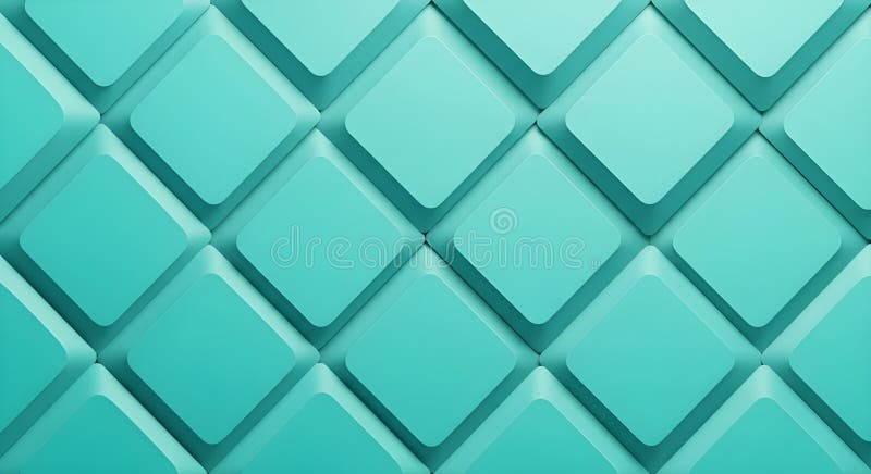 Teal Diamond Pattern with Rounded Corners and Depth Stock Illustration ...