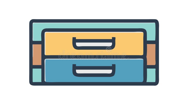 Teal Drawer Unit Flat Icon for Storage or Filing, Vector Design ...