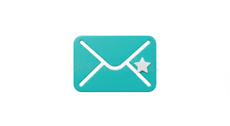 Teal Envelope with Star stock illustration. Illustration of teal ...
