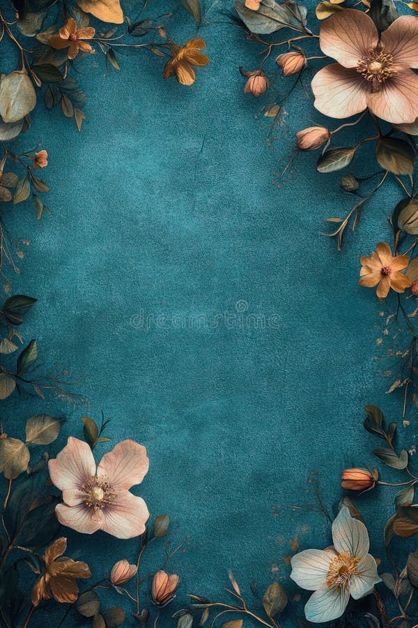 Teal Floral Background, this is a Vibrant Teal Background Featuring an ...