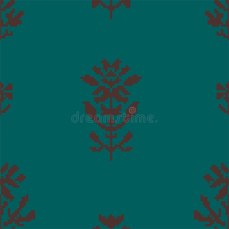 Teal Floral Seamless Pattern Vector Stock Vector - Illustration of ...