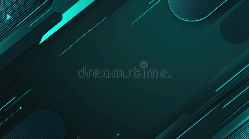 Teal Futuristic Technology Background with Sharp Focus Circuits Stock ...