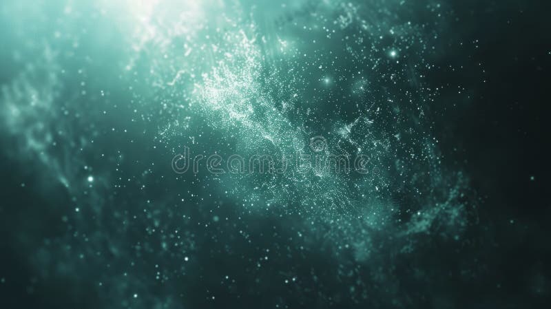 Teal Galaxy Abstract Particle Background, Digital Space Nebula, Light ...
