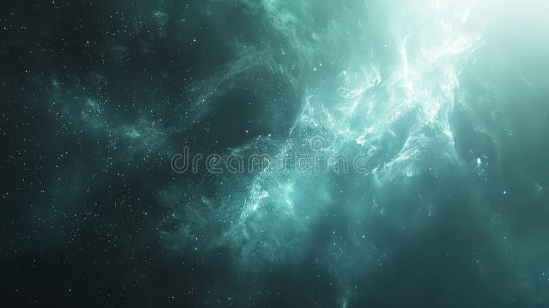 Teal Galaxy Space Nebula: Cosmic Dust Background, Stardust Cloudscape ...