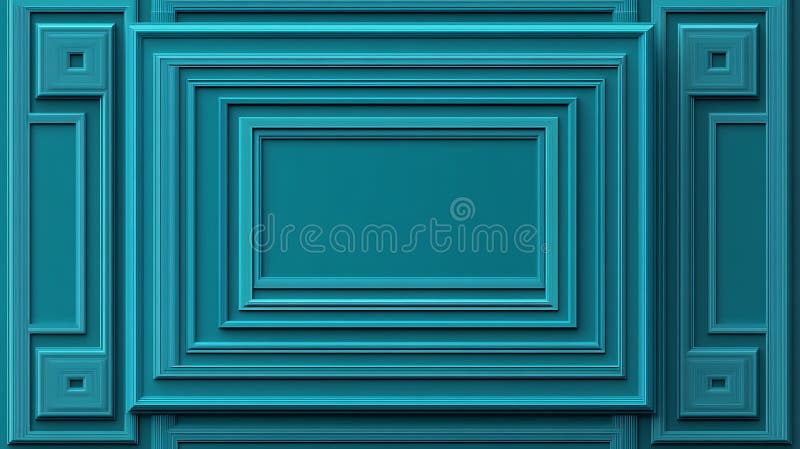 Teal Geometric Nested Frame Design Abstract Artwork Stock Illustration ...