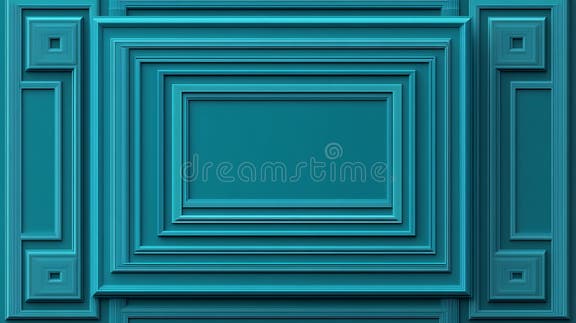 Teal Geometric Nested Frame Design Abstract Artwork Stock Illustration - Illustration of square ...