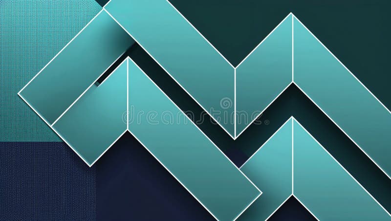 Teal Geometric Shapes Creating Modern Abstract Background Design Stock ...