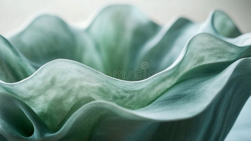 Teal Glass Sculpture with Wave Texture Stock Illustration ...