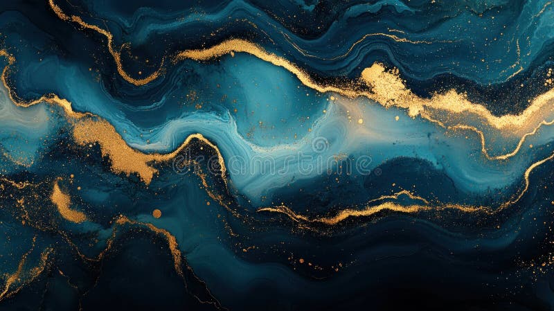 Teal Gold Abstract Art, Flowing Design, Luxury Background, Website ...