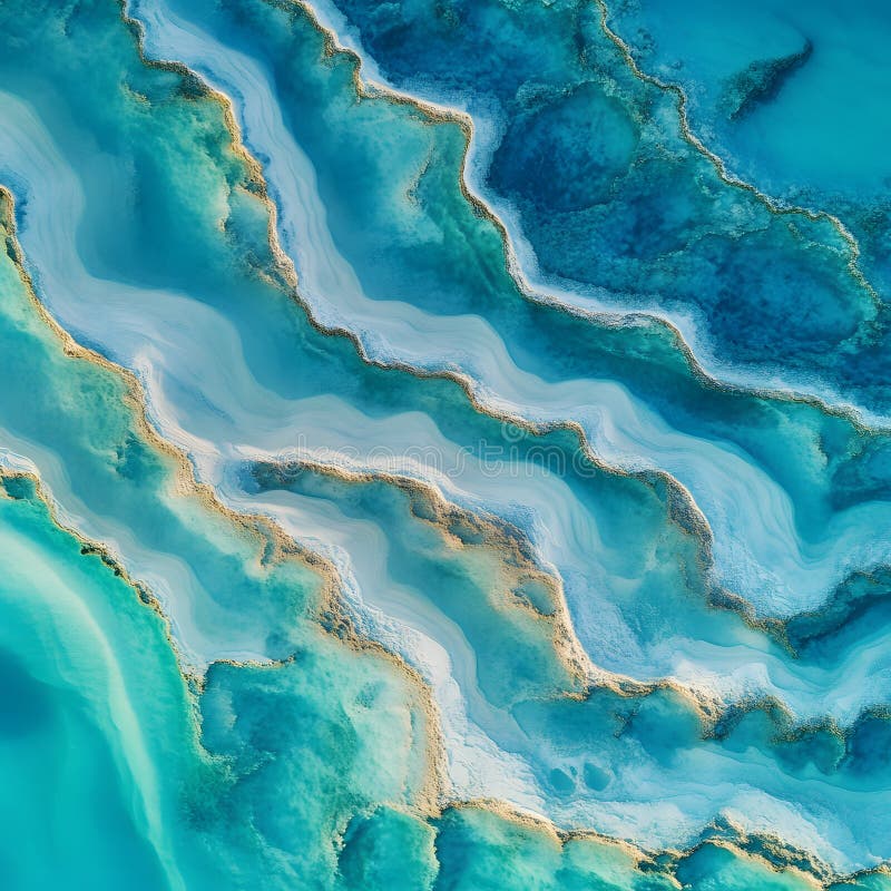 Teal and Gold Abstract Swirling Pattern Background Stock Illustration ...