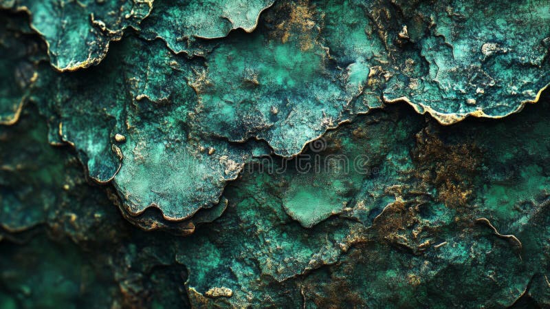 Teal and Gold Patina Metal Textured Surface Stock Illustration ...