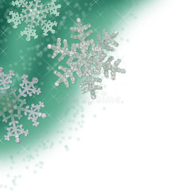 Teal Green Snowflake Border Stock Illustration - Illustration of season ...