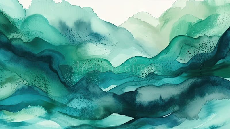 Teal and Green Watercolor Abstract Background for Invitations and ...