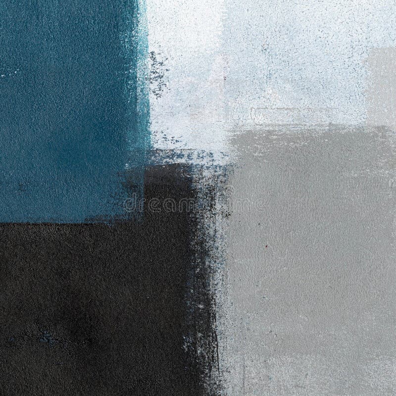 Teal and Grey Abstract Art Painting Stock Image - Image of decor, wall ...
