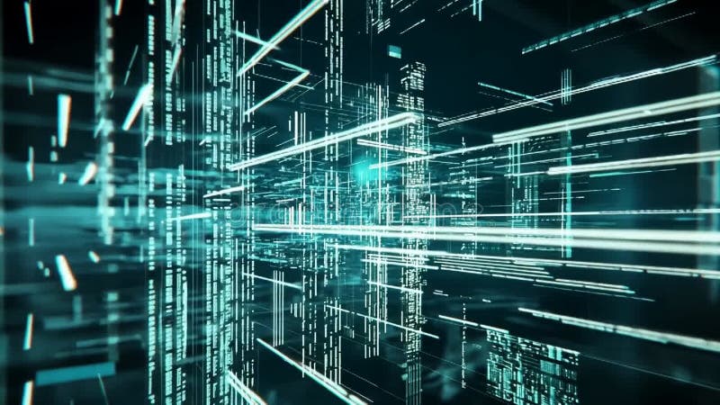 Abstract Teal Grid Structures Intersecting, a Digital Network Design with Lines and Blocks Stock ...