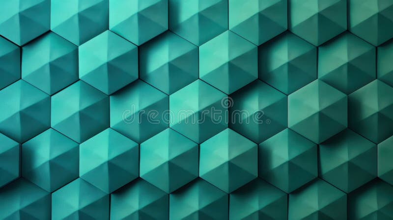 The Teal Hexagonal Pattern.AI Generated Image Stock Photo - Image of ...