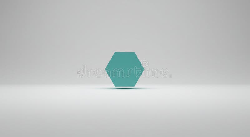 A Teal Hexagonal Shape is Centrally Positioned Against a Plain, Light Gray Background Stock ...