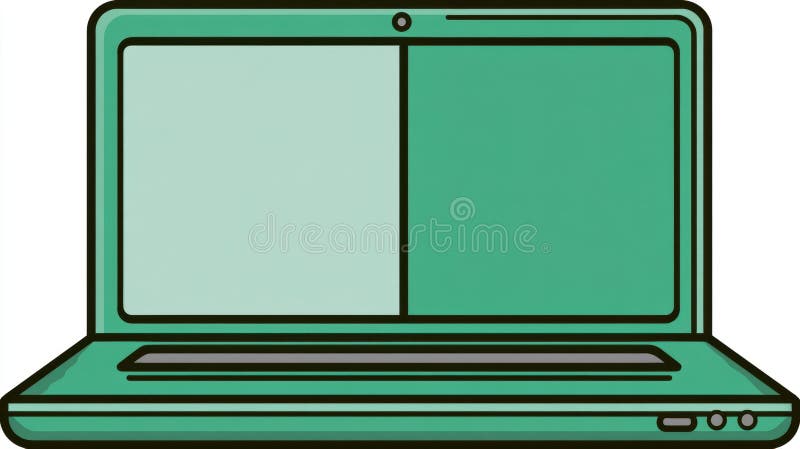 Teal Laptop Illustration stock illustration. Illustration of brand ...