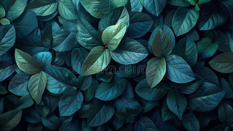 Teal Leaf Pattern stock illustration. Illustration of nature - 332639508